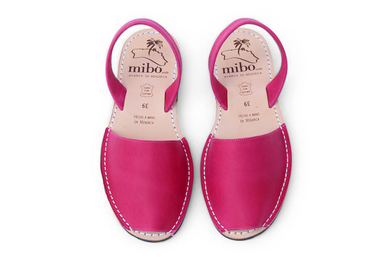 Mibo Avarcas Fuchsia Leather Menorcan Sandals - THE AVARCA STORE