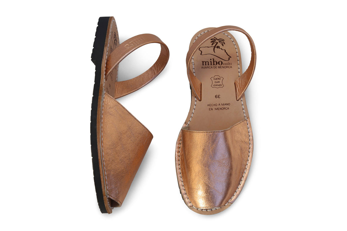Mibo Avarcas Metallic Rose Gold Menorcan Sandals - THE AVARCA STORE