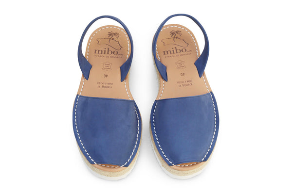 Mibo Flatform Avarcas Blue Menorcan Sandals - THE AVARCA STORE